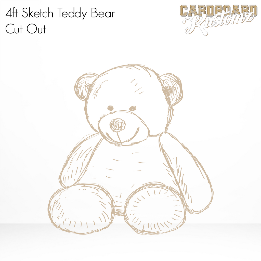 Sketch Style Teddybear Cut Out, Cardboard Cut Out, Teddy Bear ...