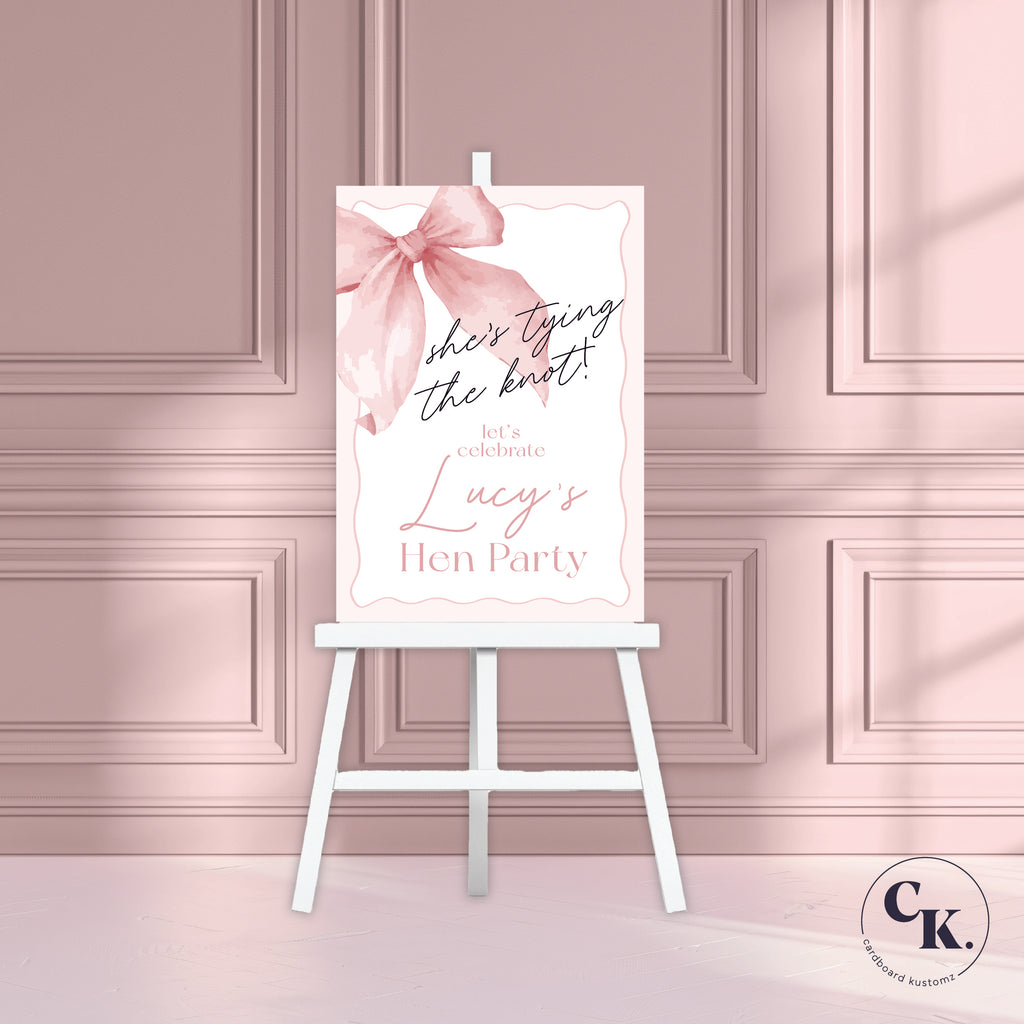 The Tying Knot Welcome Sign, Sign - Cardboard Welcome Party Cut Out ...