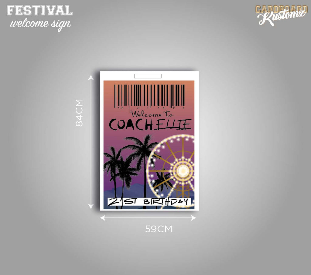 Customisable Coachella/Festival Welcome Board Sign Party Pro ...