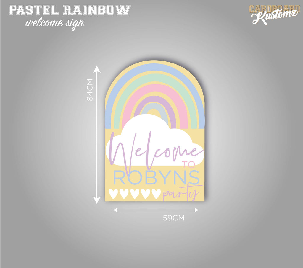 Customisable Pastel Rainbow A1 Welcome sign, Welcome Board – Cardboard ...