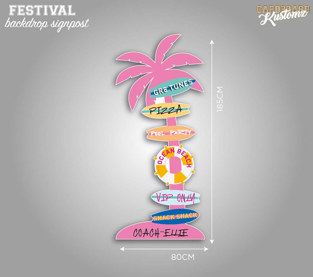 Customisable Coachella/Festival Palm Tree Sign Cut Out – Cardboard Kustomz
