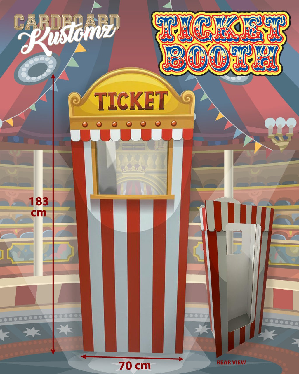 Carnival Ticket Box Party Prop 4FT – Cardboard Kustomz