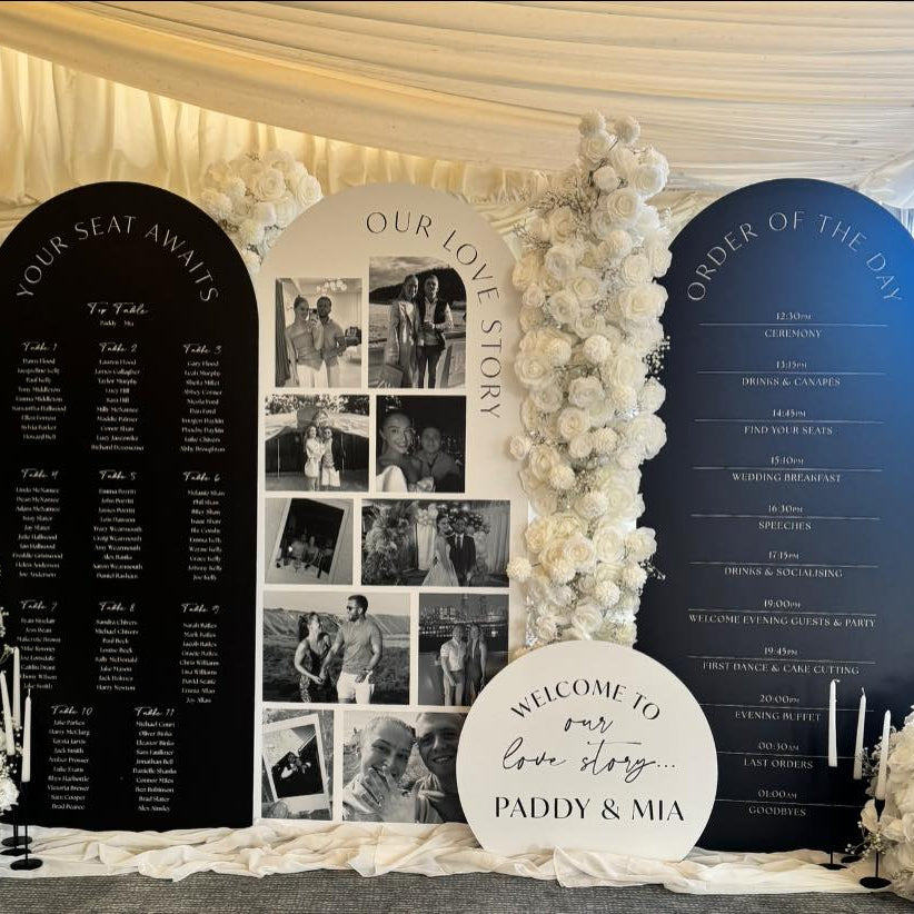 Wedding Display Signage Board Set | Photo, Table Plan – Cardboard Kustomz