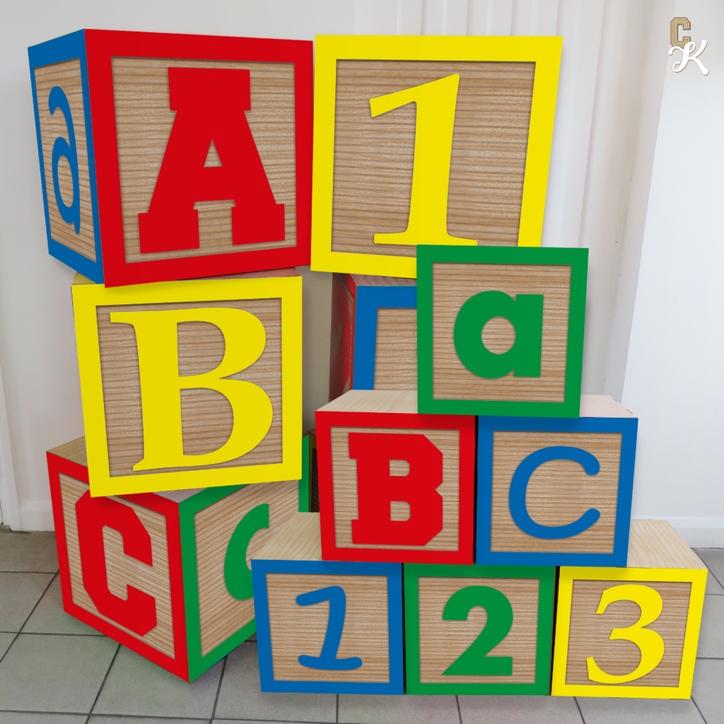 Giant Letter Number Blocks 40cm Party Baby Shower Decor – Cardboard Kustomz