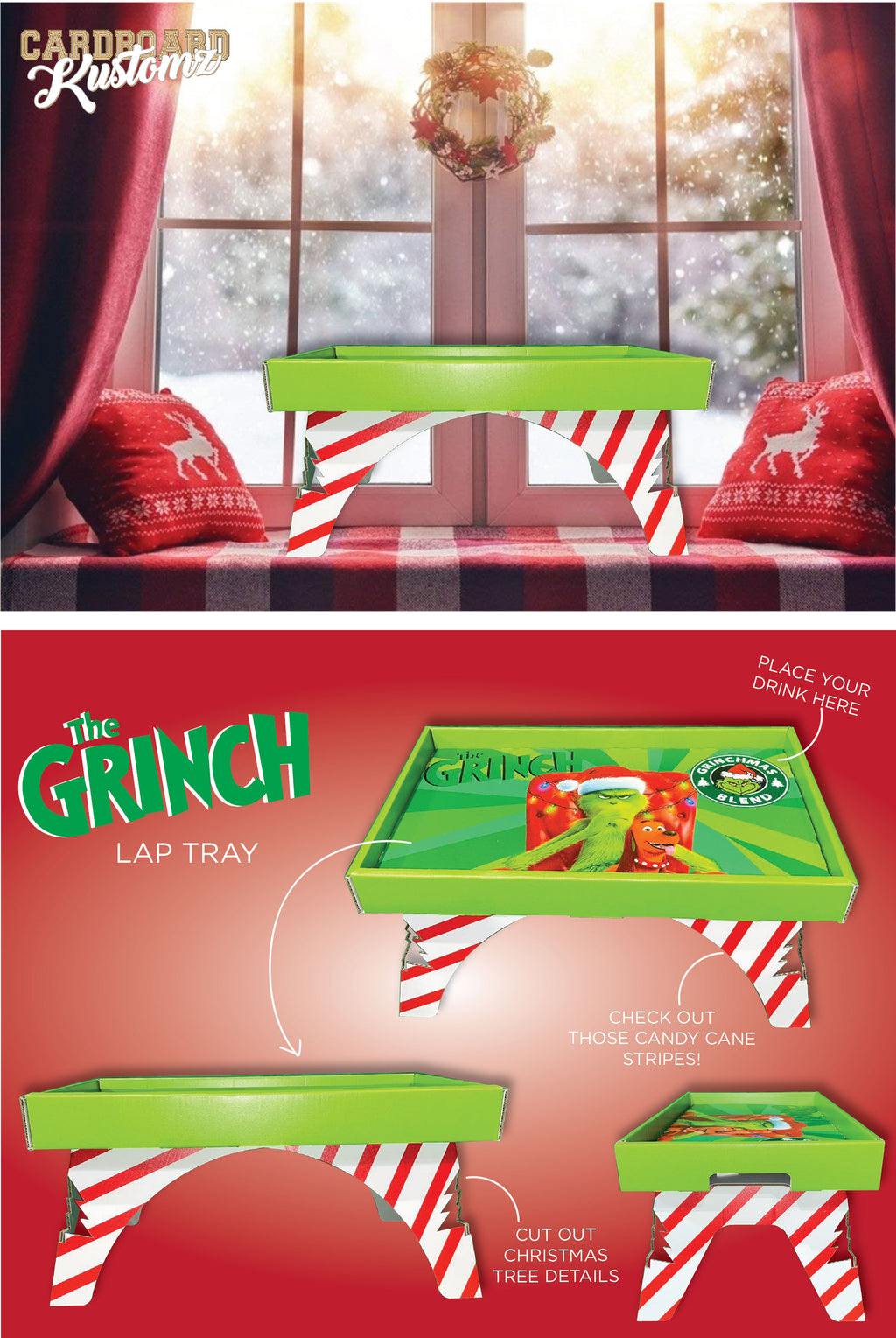 Grinch Christmas Tray – Cardboard Kustomz