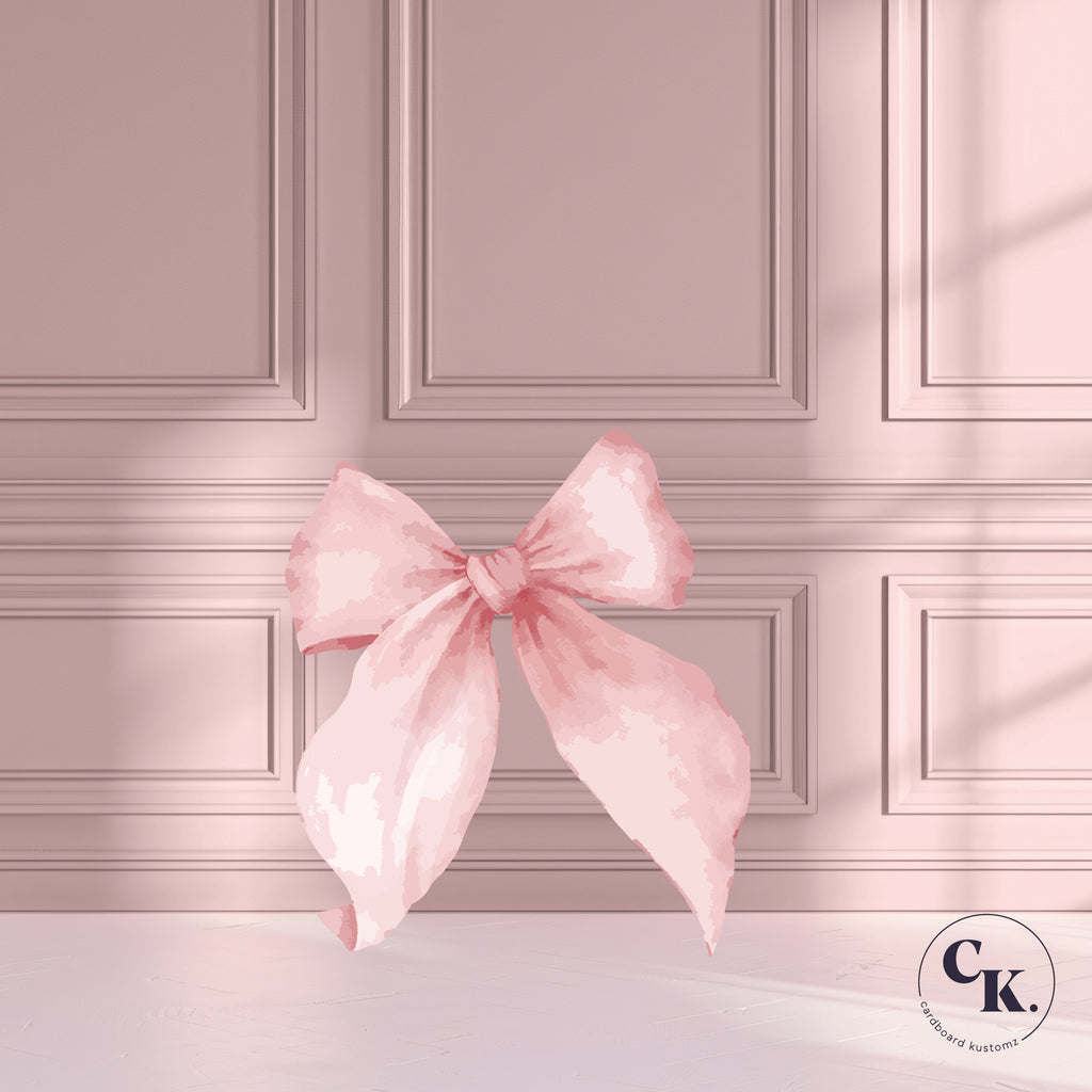 Pink Bow , - Cardboard Party Cut Out 4CM – Cardboard Kustomz