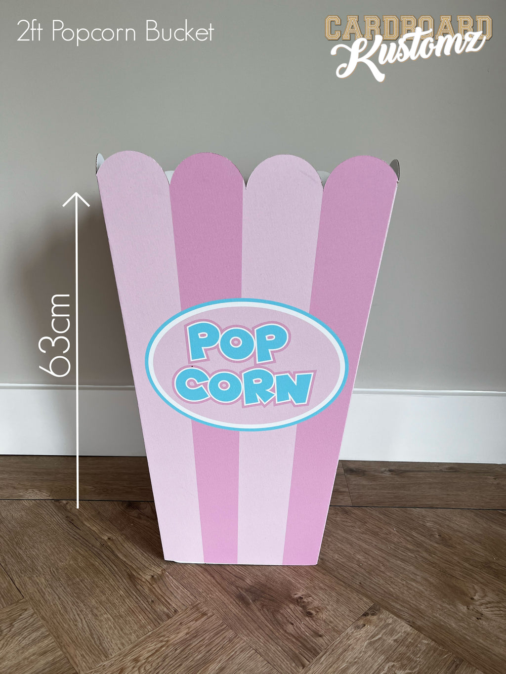 2Ft Balloon Popcorn Bucket, Popcorn Bucket Party Prop – Cardboard Kustomz
