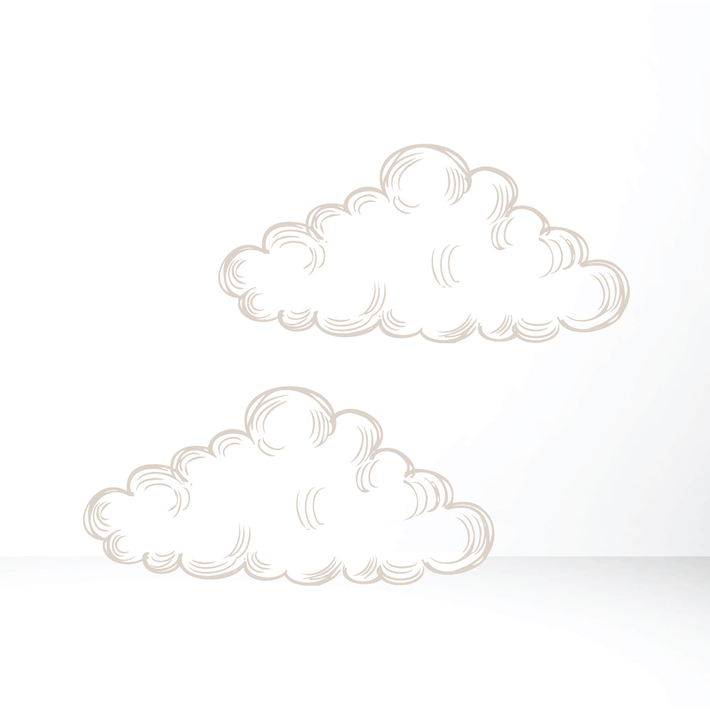 Set Of Two Sketch Style Cardboard Cloud Clouds - Party Cut Out ...