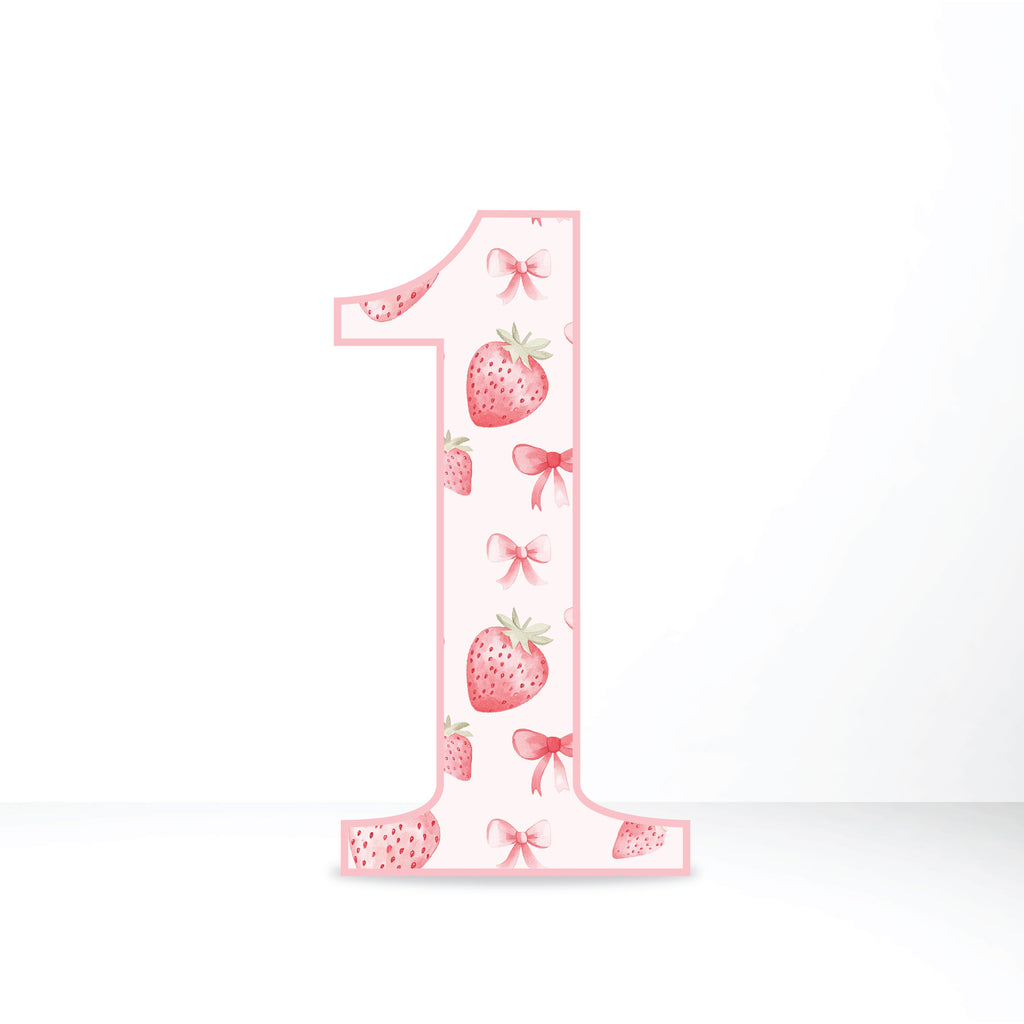 Berry Birthday Number 1 Cut Out | 120cm Party Decor – Cardboard Kustomz
