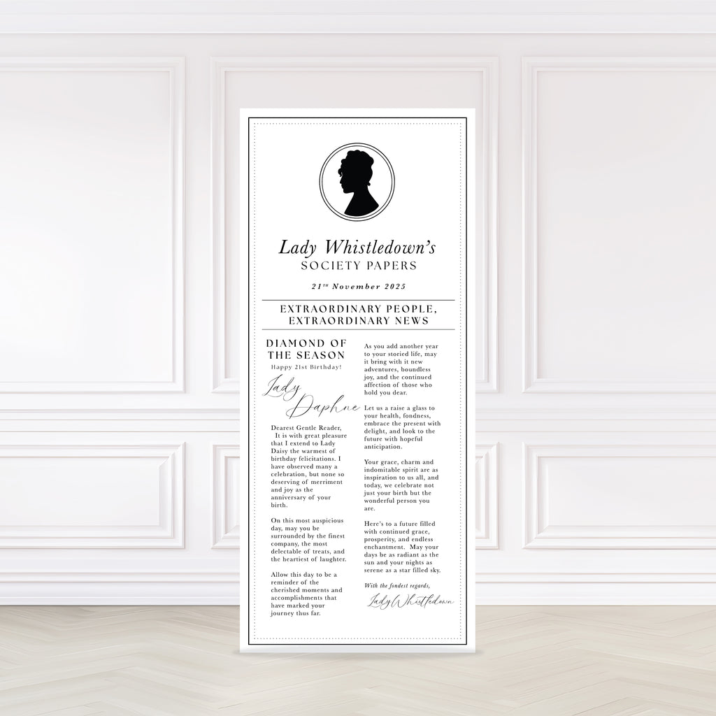 Bridgerton Birthday Backdrop – Cardboard Kustomz