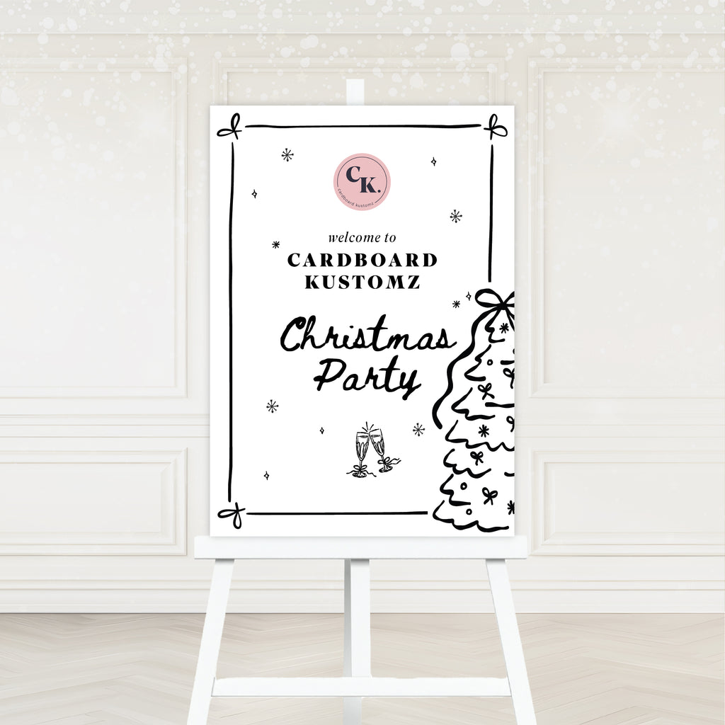 Christmas Party Welcome Sign – Cardboard Kustomz