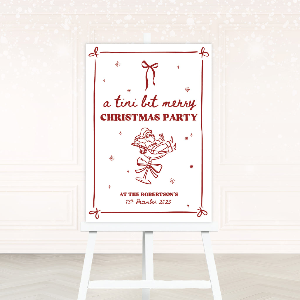 Tini Bit Merry, Christmas Party Welcome Sign – Cardboard Kustomz
