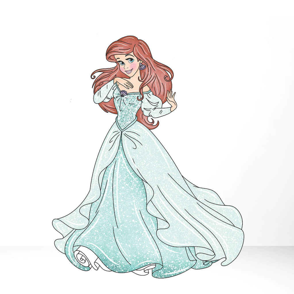 Ariel Princess Cardboard Cut Out, Little Mermaid Party Prop – Cardboard ...
