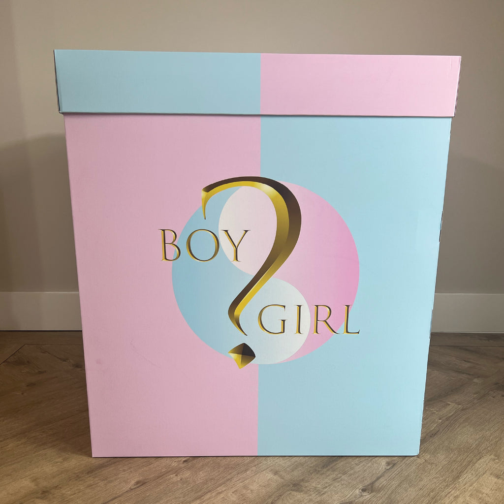 Giant Gender Reveal Balloon Box Party Prop 80CM – Cardboard Kustomz