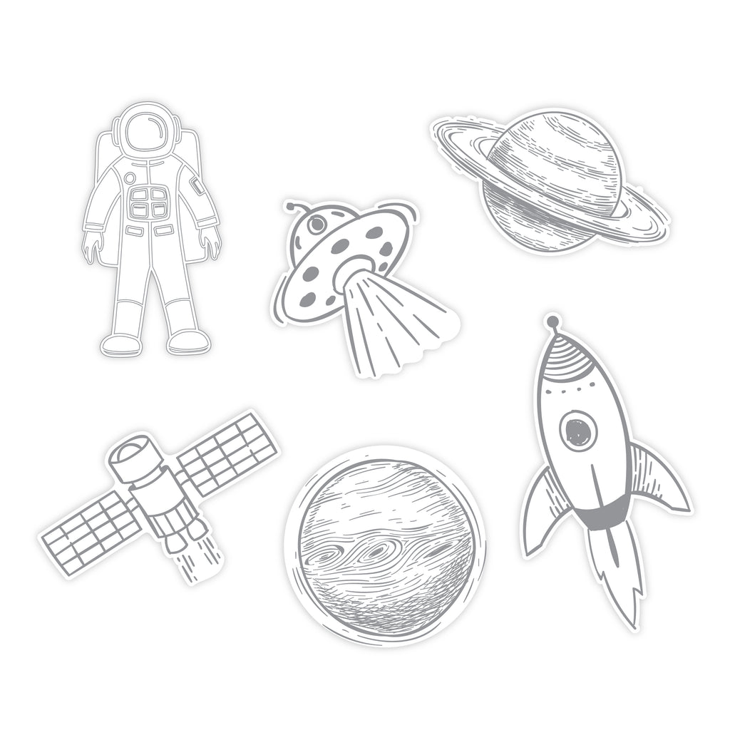 Galaxy Space Astronaut Mini Party Cut Outs - Set Of 6 Party – Cardboard ...