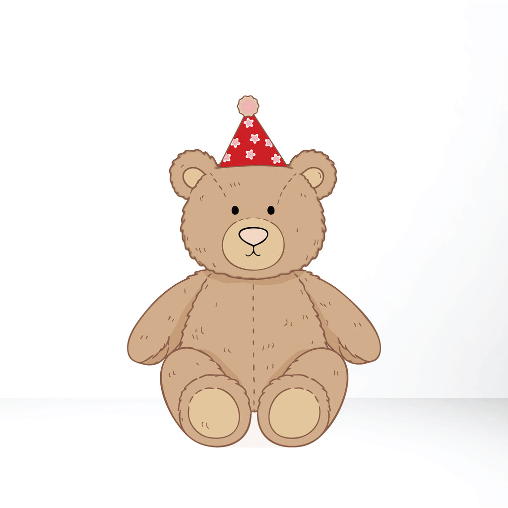 Plush Birthday Bear Cut Out | Party Display Decor – Cardboard Kustomz