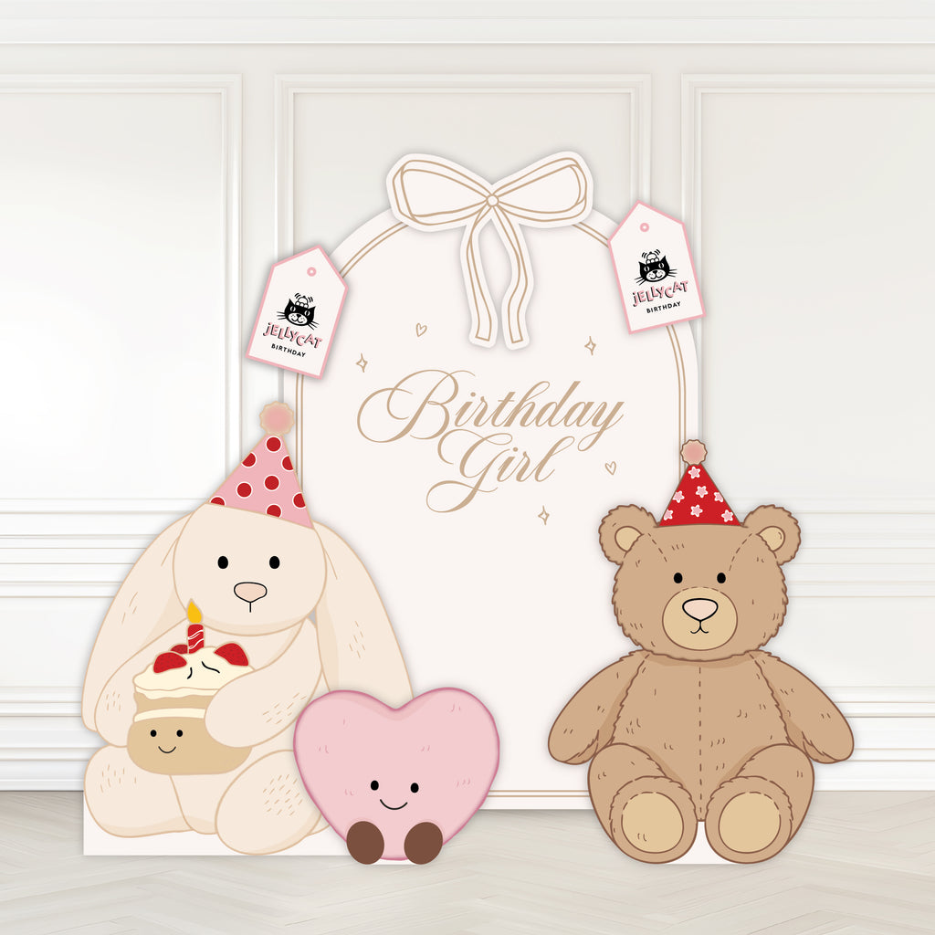 Mini Birthday Bundle | Bunny & Bear Backdrop Set – Cardboard Kustomz
