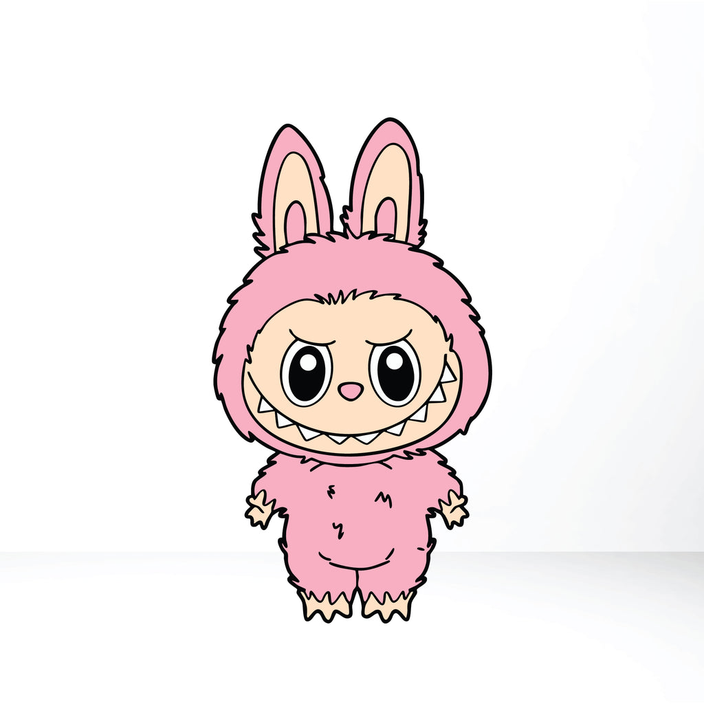 Labubu Mini Monster Cut Out | 3ft & 4ft Party Prop – Cardboard Kustomz