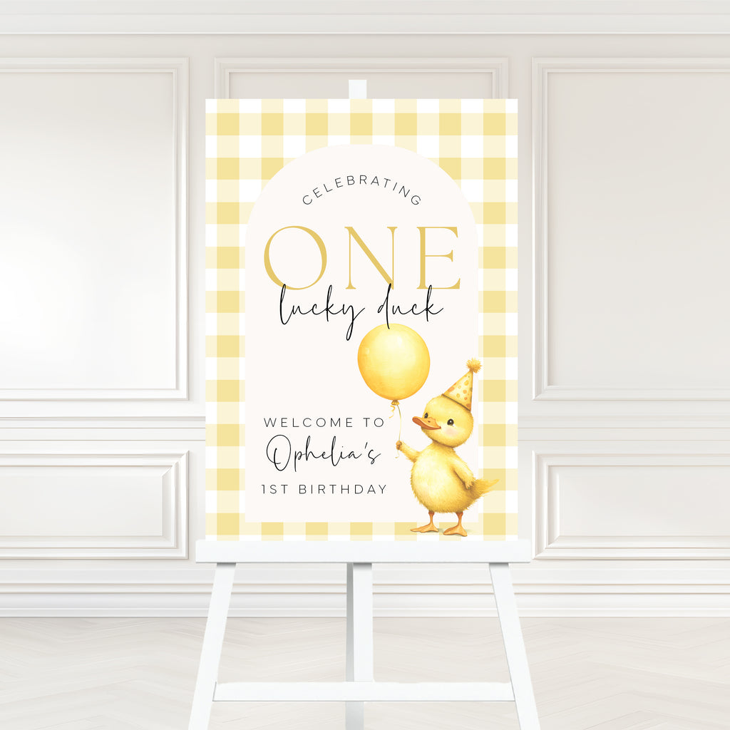 One Lucky Duck Welcome Sign | A1 & A2 Party Decor – Cardboard Kustomz