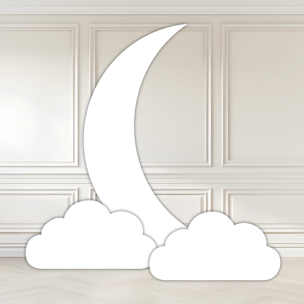 Moon And Clouds - Cardboard Party Backdrop 5FT – Cardboard Kustomz