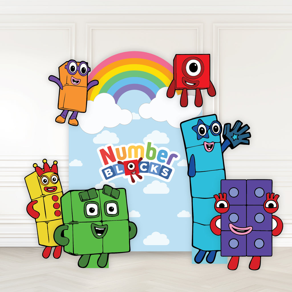 Mini Number Blocks Birthday Bundle | Backdrop and Cut Outs – Cardboard ...