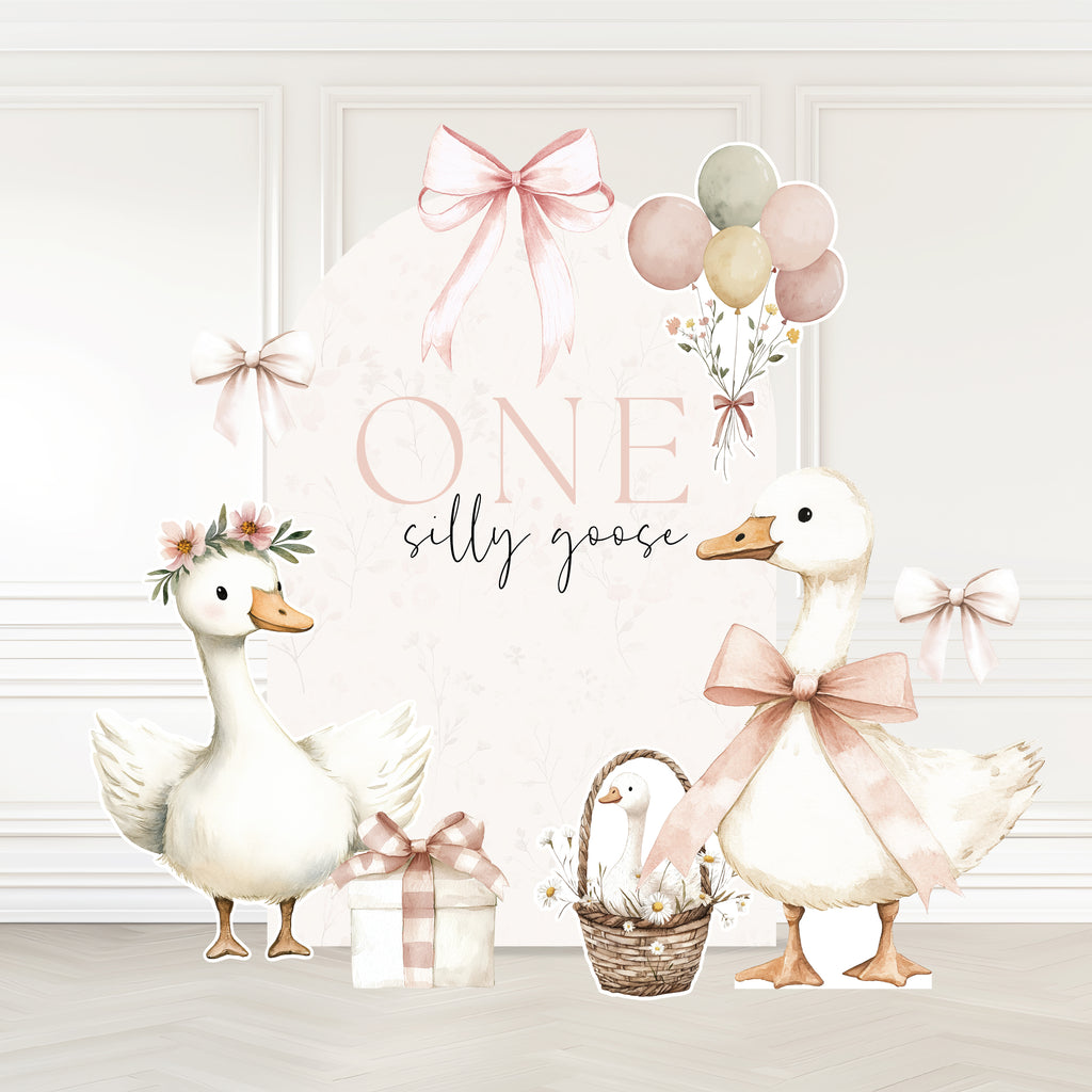 One Silly Goose Pink Mini 4ft Birthday Bundle, DIY Party Pack ...