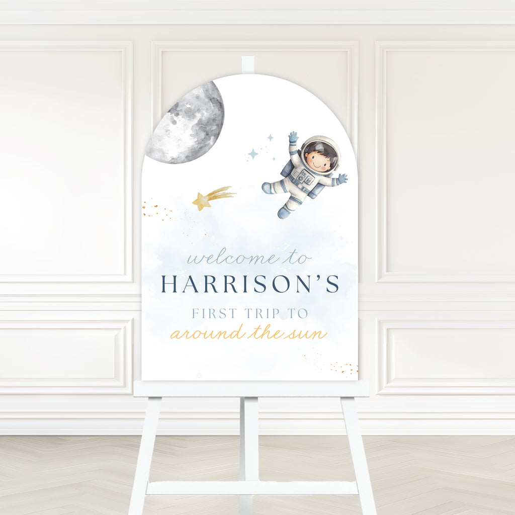 1st Trip Around The World Sign | Space A1 A2 Decor – Cardboard Kustomz