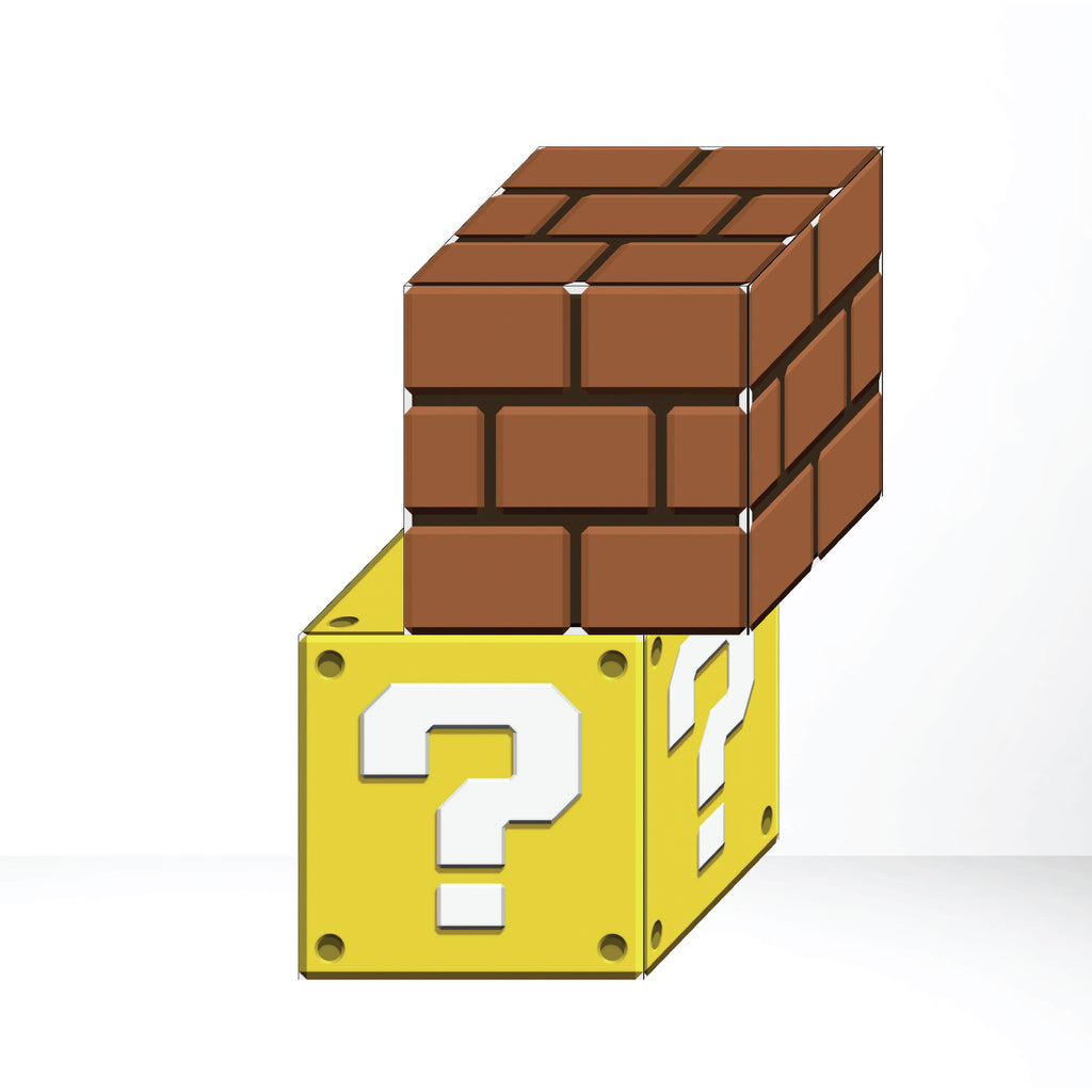 Super Gamer Block Cubes | 40cm Party Decor Props – Cardboard Kustomz