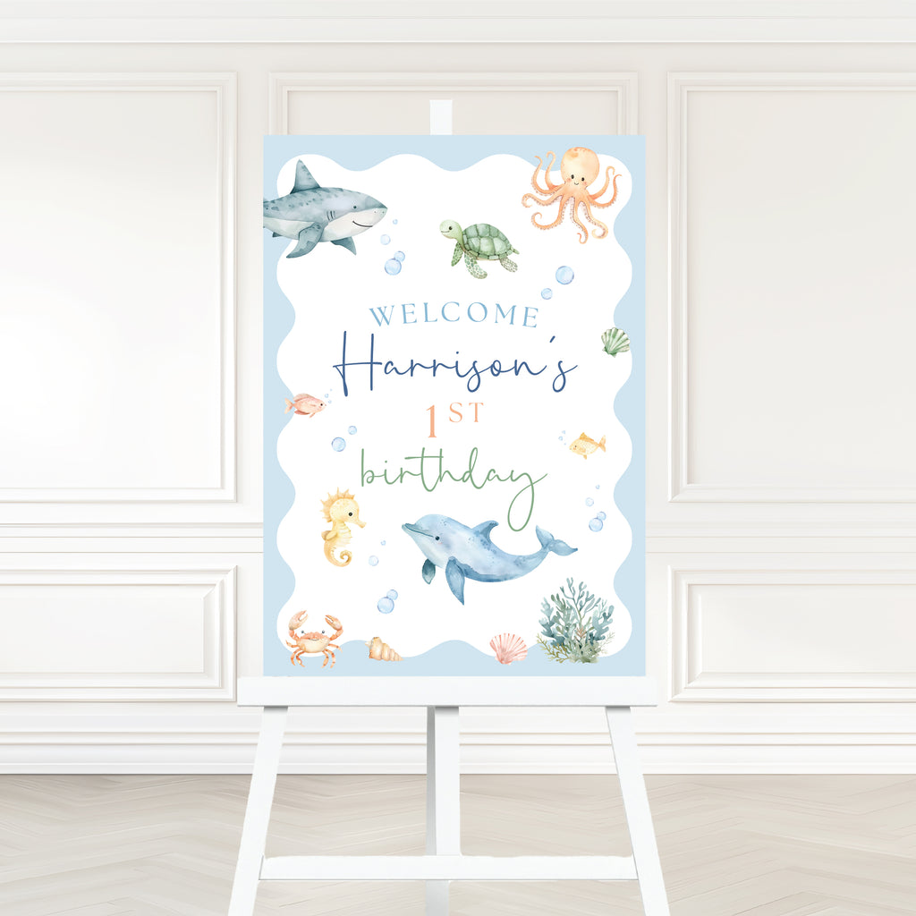 Under The Sea Party Welcome Sign – Cardboard Kustomz
