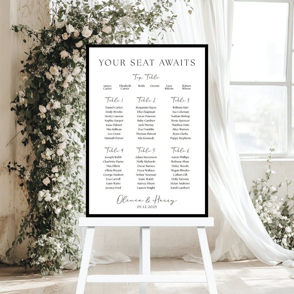 Wedding Table Plan A1 Sign – Cardboard Kustomz