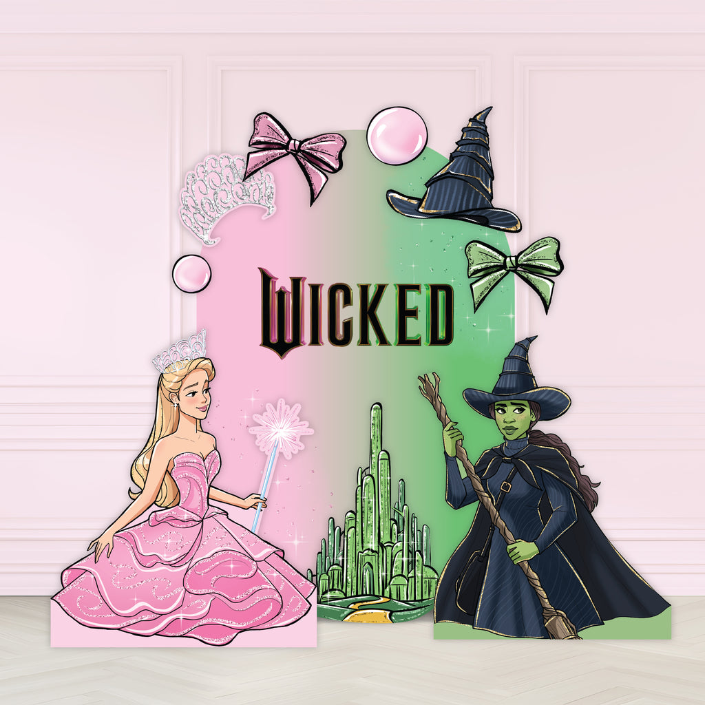 Mini Glinda and Elphaba Bundle | Backdrop and Cut Outs – Cardboard Kustomz