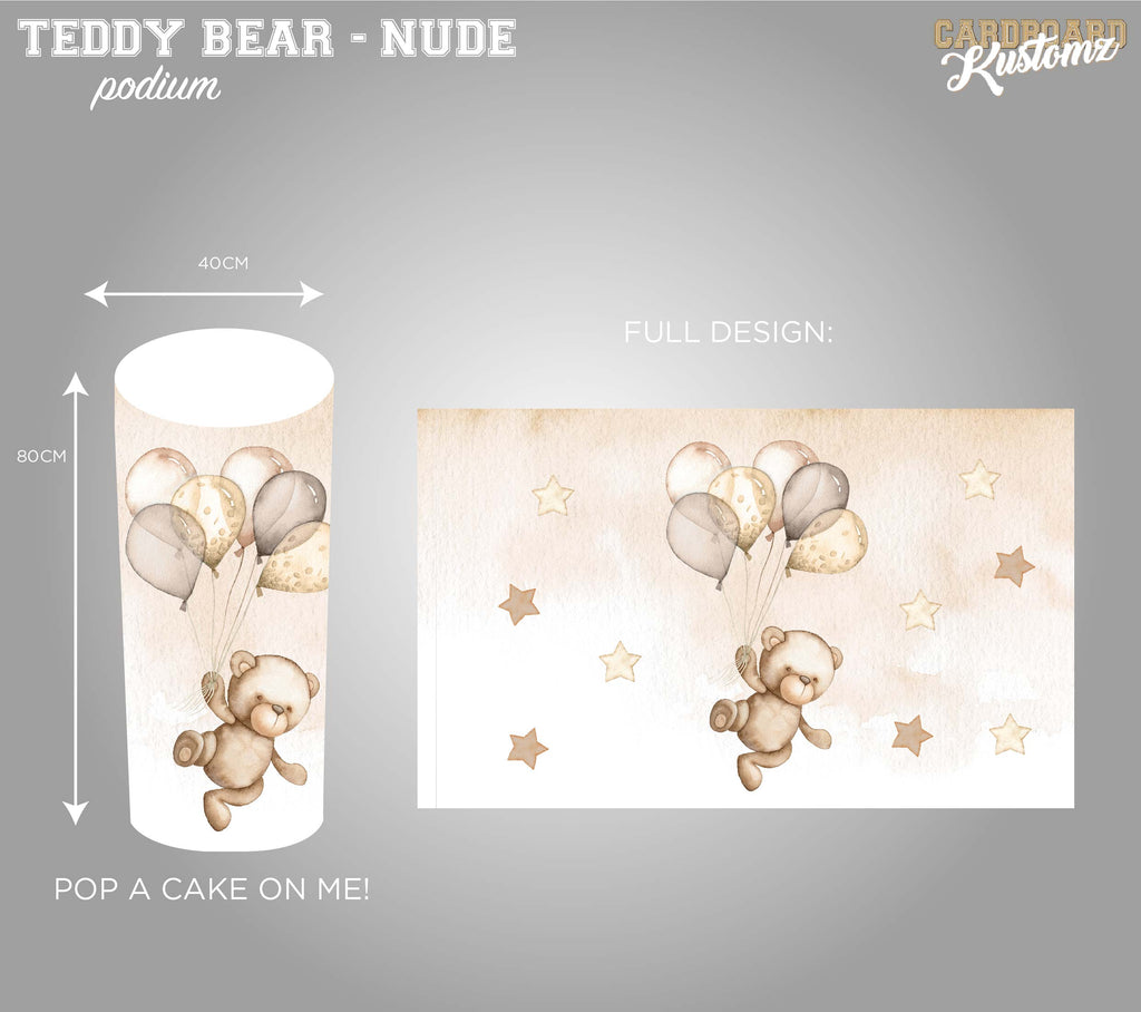 Teddy Bear Cake Plinth, Cake Stand, Cake Podium - Nude – Cardboard Kustomz