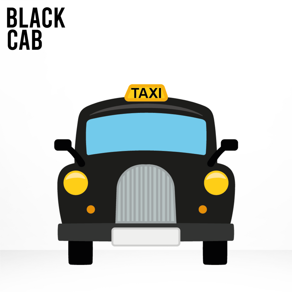 Black Cab Cardboard Cut Out, London Taxi Party Prop 91CM – Cardboard ...