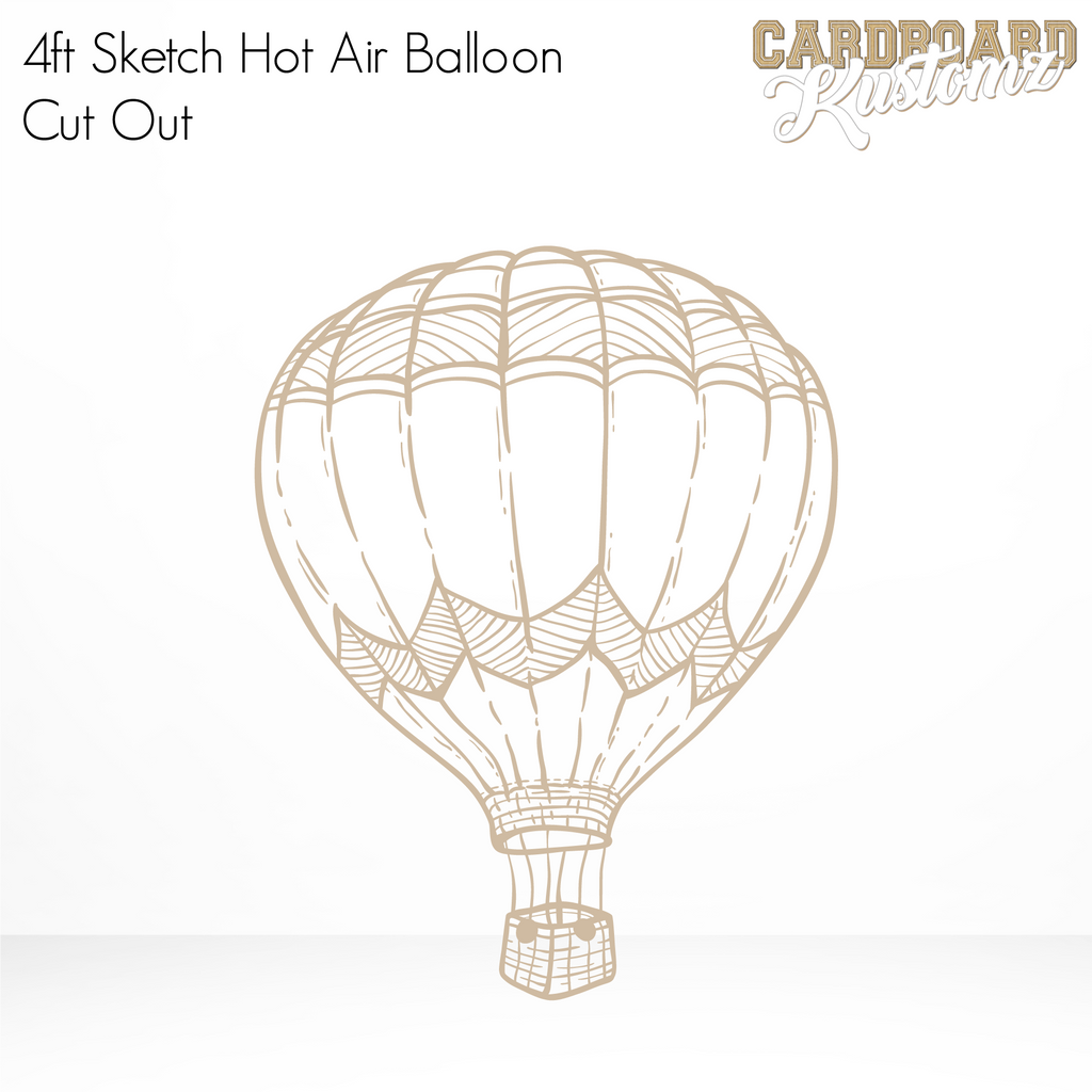 Sketch Style Cardboard Hot Air Balloon - Party Cut Out – Cardboard Kustomz