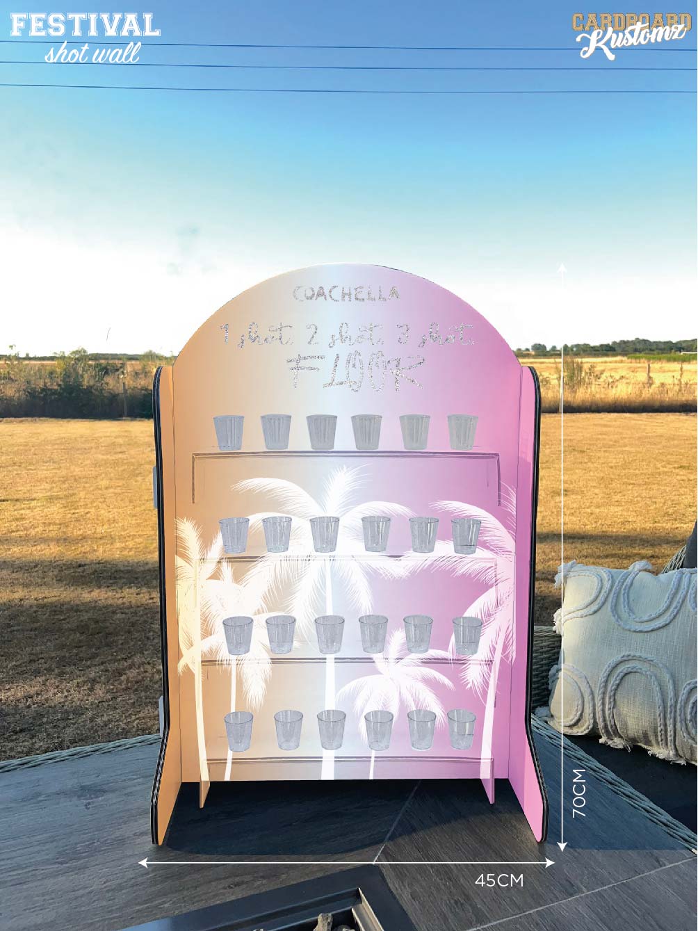 Coachella/Festival Table Top Shot Wall – Cardboard Kustomz