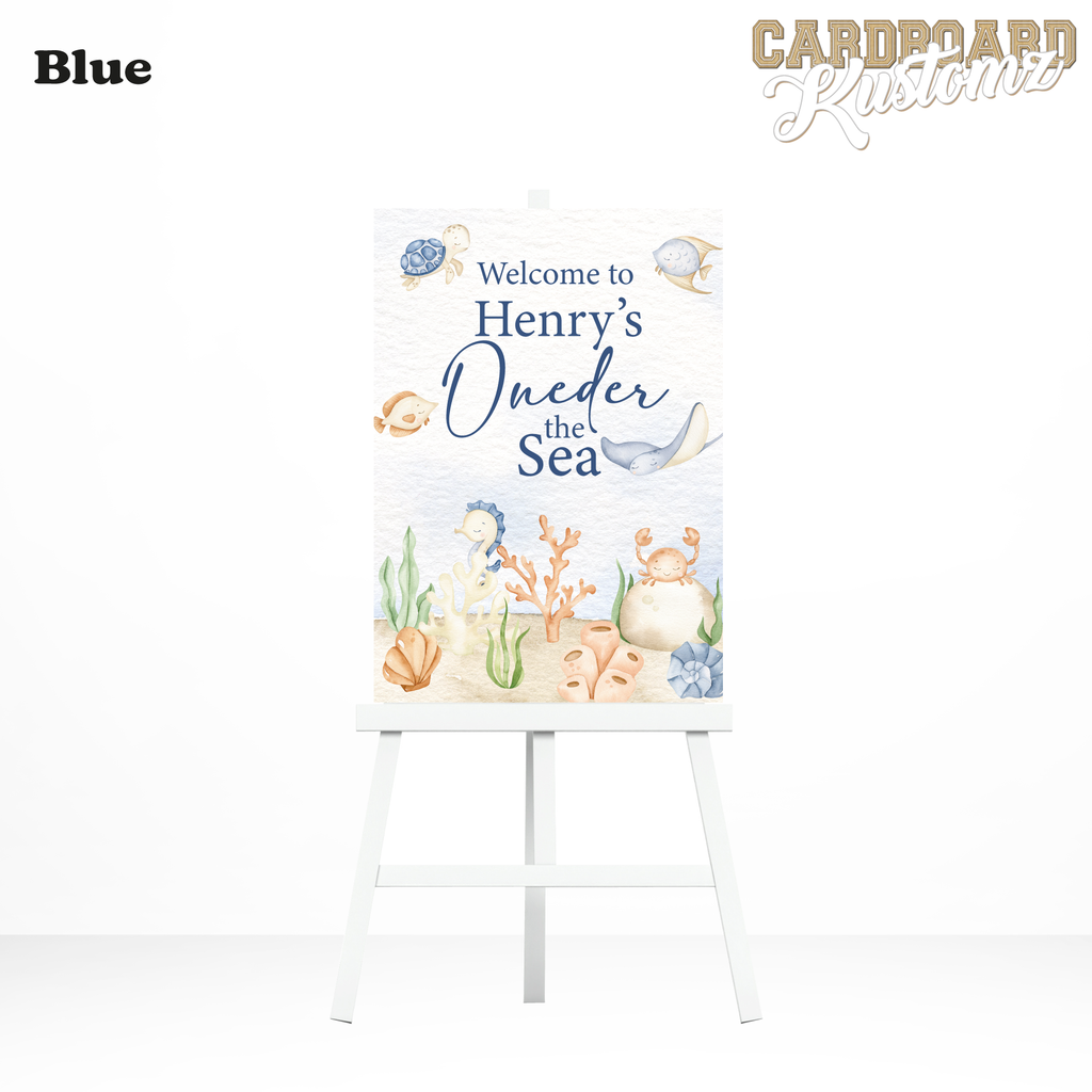 Blue Under the Sea Bundle Pack - Backdrop, cut outs & Welcome sign ...