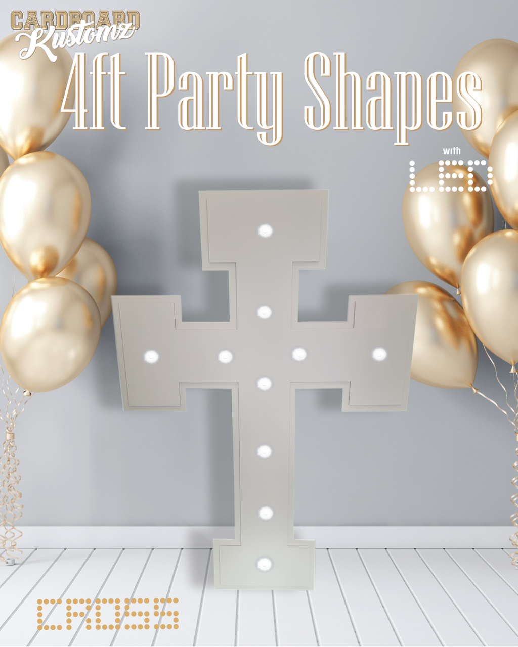 4ft LED Cross, Light up Cross, Holy Communion, Christening – Cardboard ...